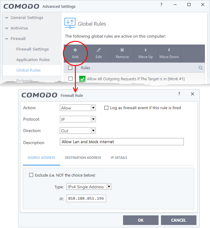 Block Internet Access While Allowing Local Area Network (LAN) Access | Comodo